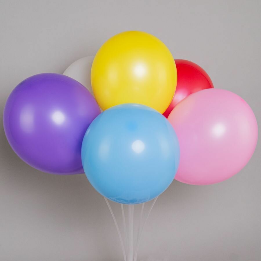Воздушные шары Микрос "Пастель", 10 дюймов, ассорти цветов, 100 шт (Ч54491)