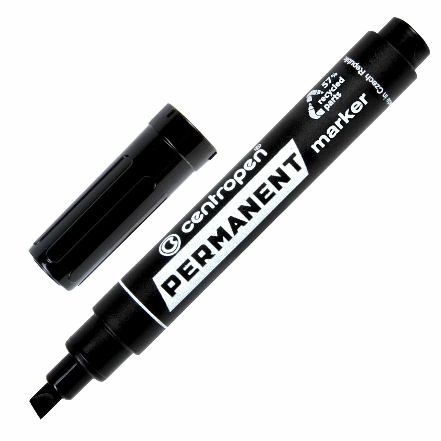 Маркер перманентный Centropen (нестираемый) скошенный наконечник, 1-4,6 мм, черный (8576/Ч)