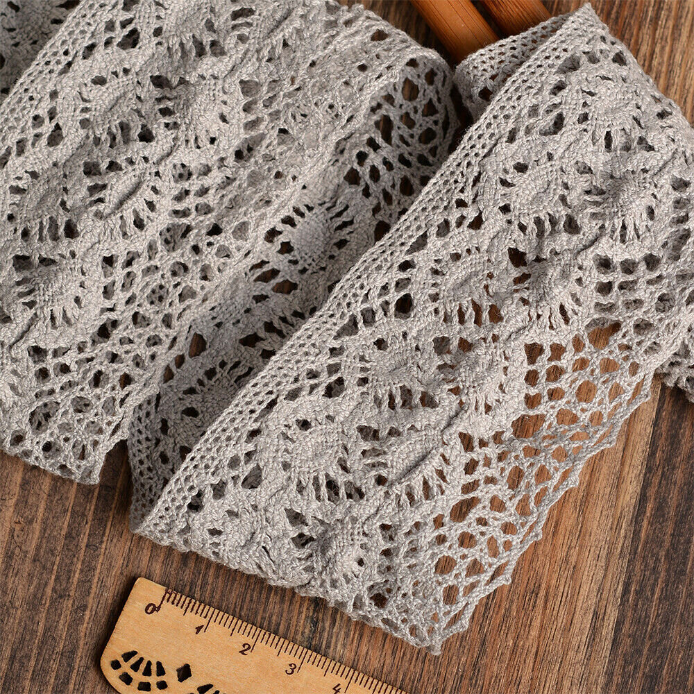 Тесьма вязаная Kruzhevo 50 мм, 25 светло-серый, 10 м (TBY-6368.25)