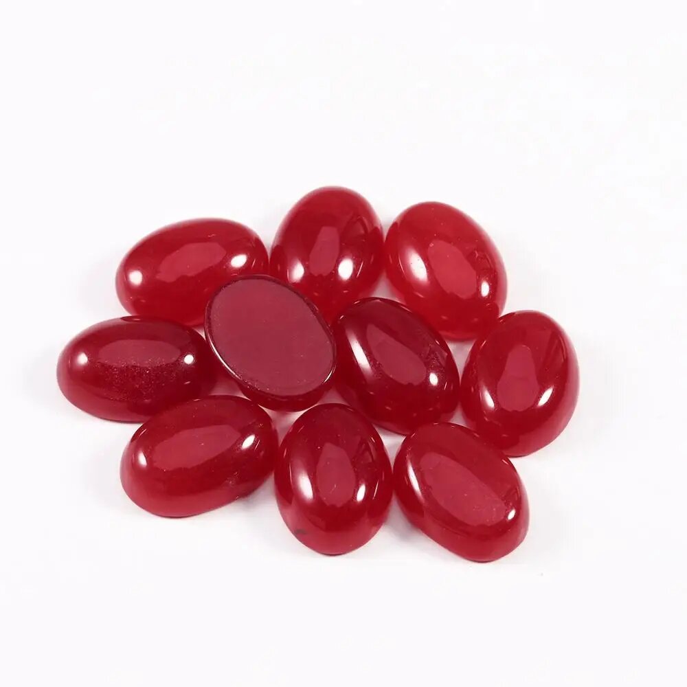 Кабошоны из натурального камня опал бирюза лазурит diycabochon 10 шт Бордовый, 10x14mm, Ruby stone