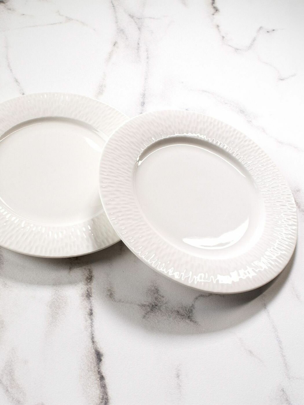 Набор фарфоровых тарелок закусочных 21см Onega 2шт, цвет белый. STENOVA HOME