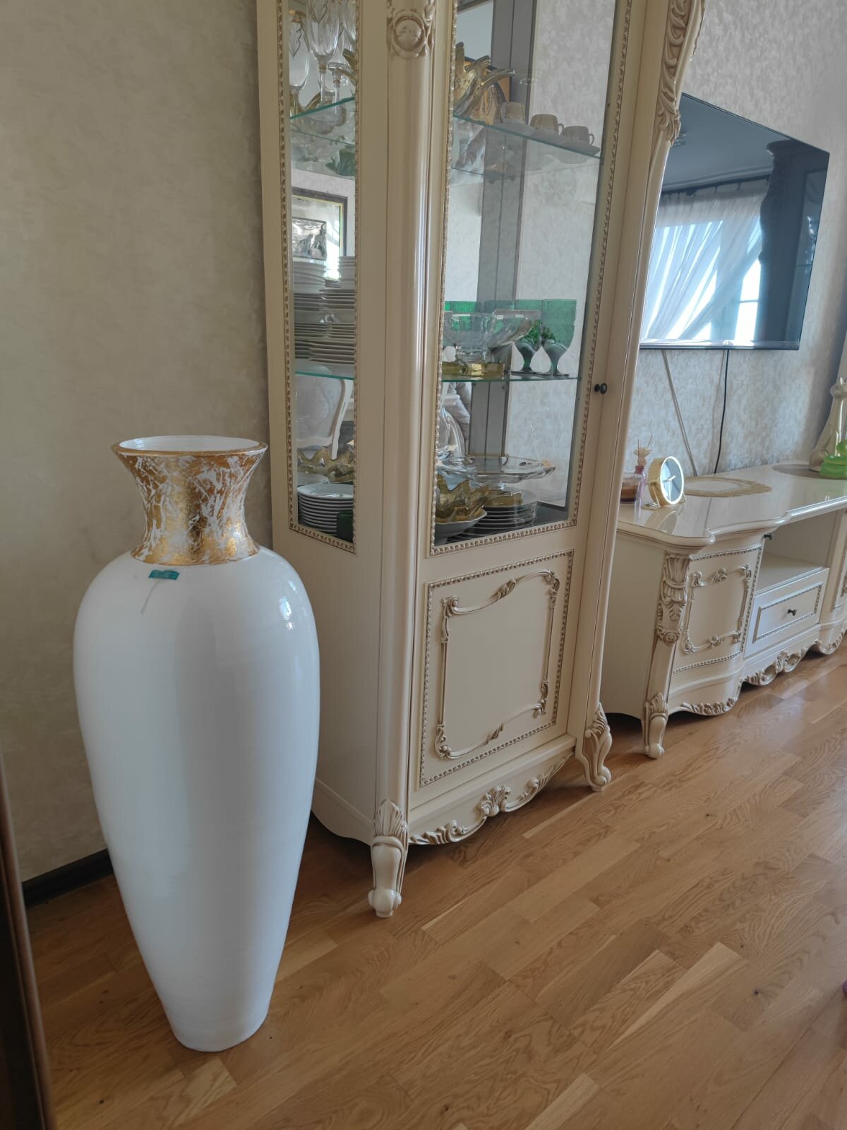 Стильная, высокая Н100 см напольная дизайнеркая ваза ручная работа, Португалия