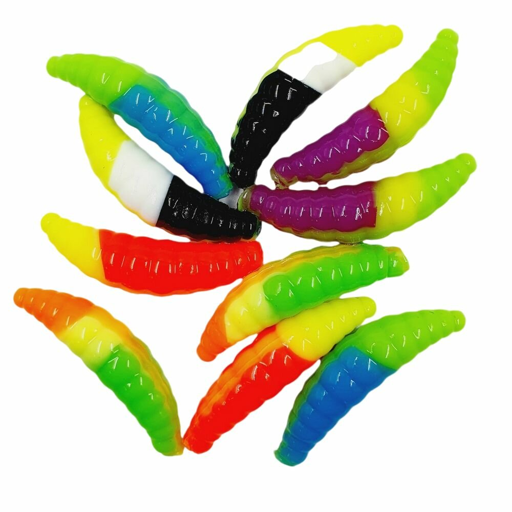 Силиконовые приманки на форель Cool Place Maggot тонущие 1.6, микс, сыр / Форелевые приманки Кул Плэйс