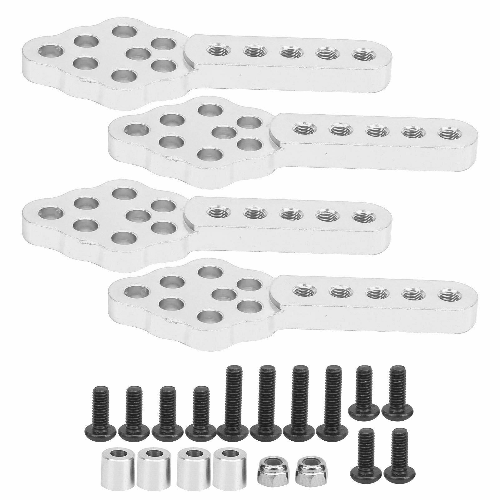 Демпфирующее крепление на гусеничном ходу 1/10, 4 шт./компл, регулируемая опорная пластина, высота угла, серебро