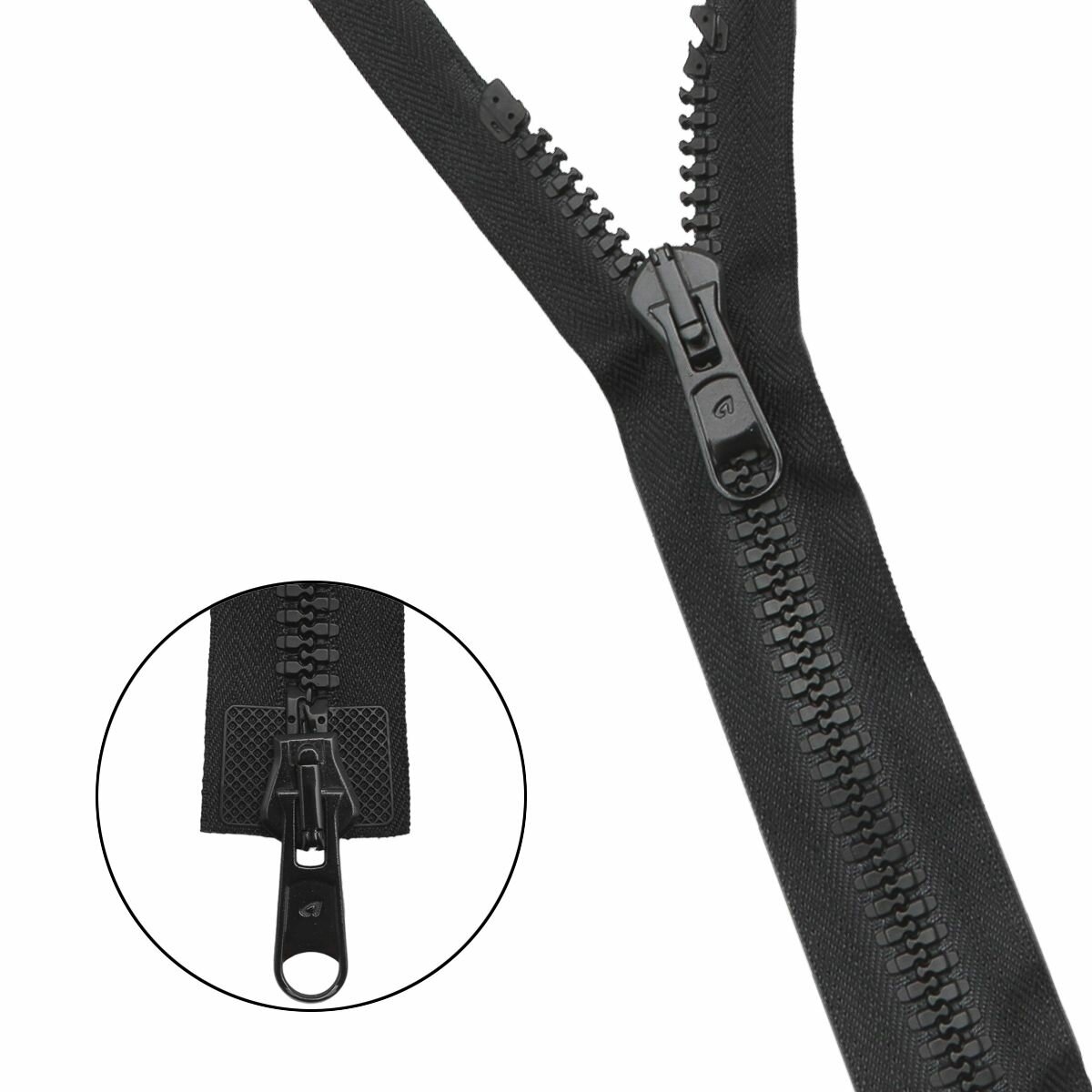Молния трактор Тип 20 (8мм) 2 замка 95см Arta-F (077 черный)