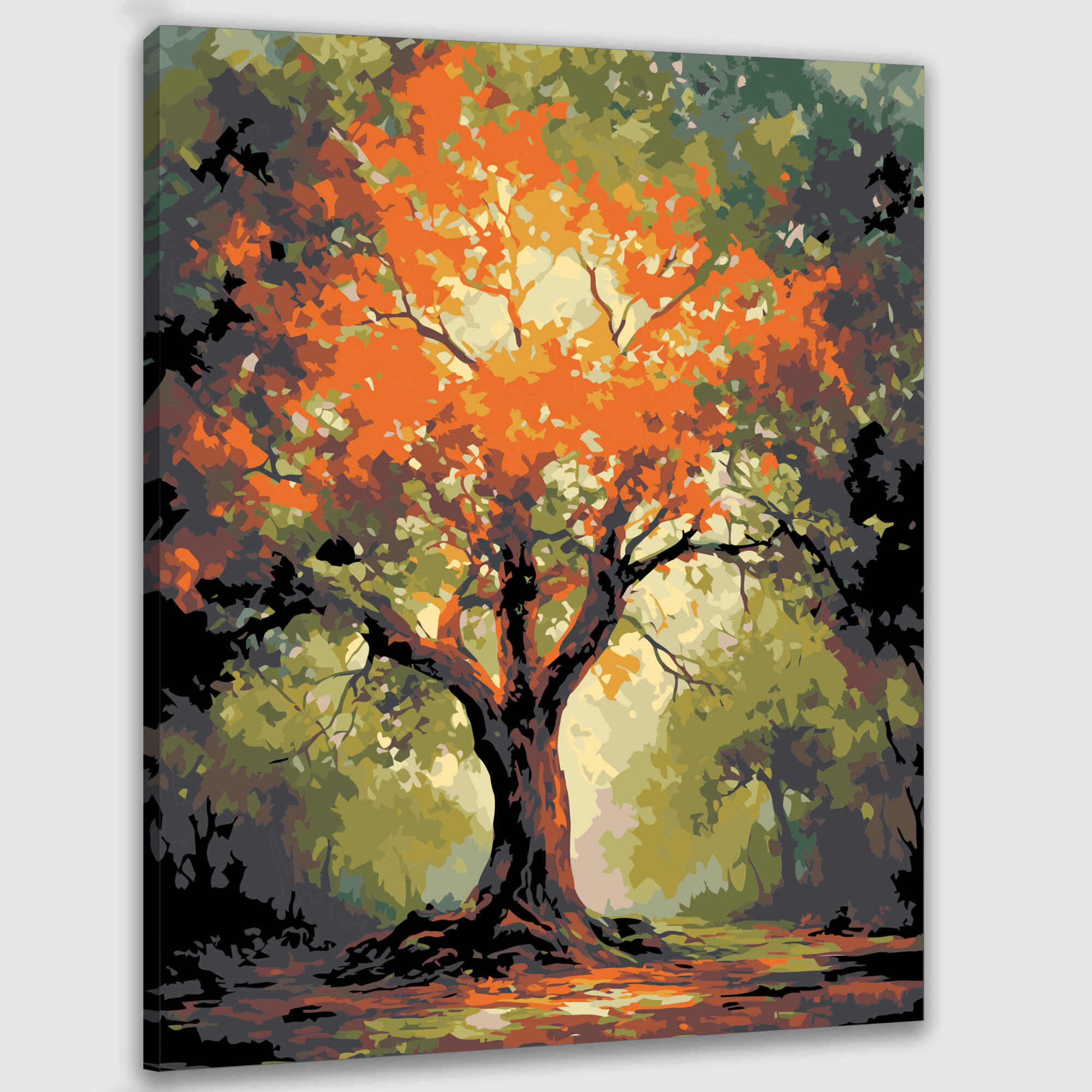 Картина по номерам 40x50 см, картина, масло, Волшебная роща, текстуры, цвета, природа, мазки, кисть, цветовая палитра