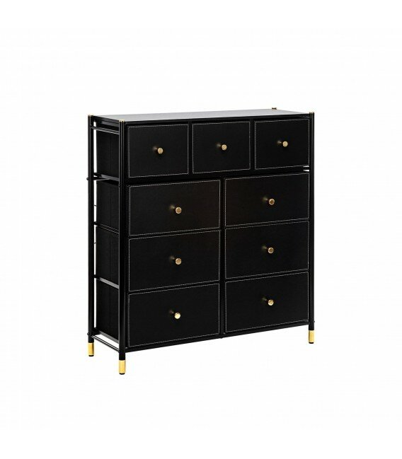 Комод Leset Хайди 9 ящиков, черный