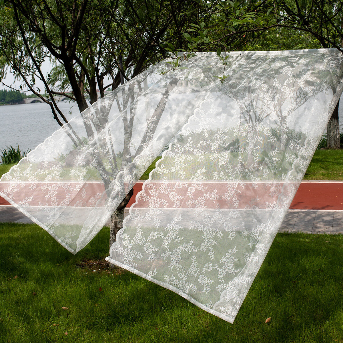 Европейские и американские кружевные газовые занавески, немецкие шторы, полупрозрачные шторы для спальни 1 штука одинарная открытая