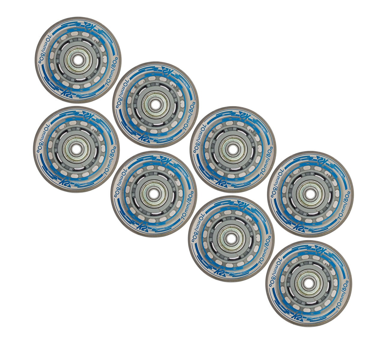 Набор колёс K2 70/80A, Wheel 8-pack + Abec 3 + Nylon Spacers. Raider Blue, 8шт.