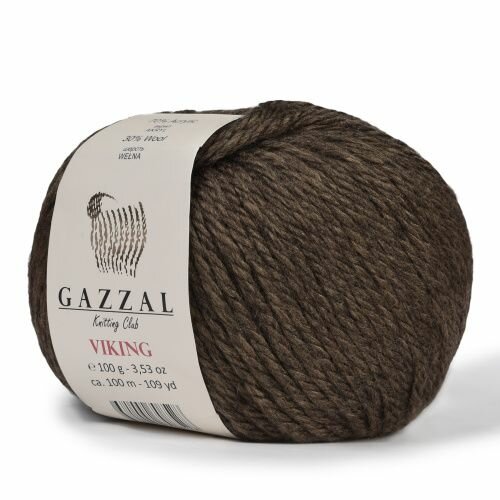 Пряжа Gazzal Viking 4002 коричневый (100г/100м, упаковка 4 мотка)