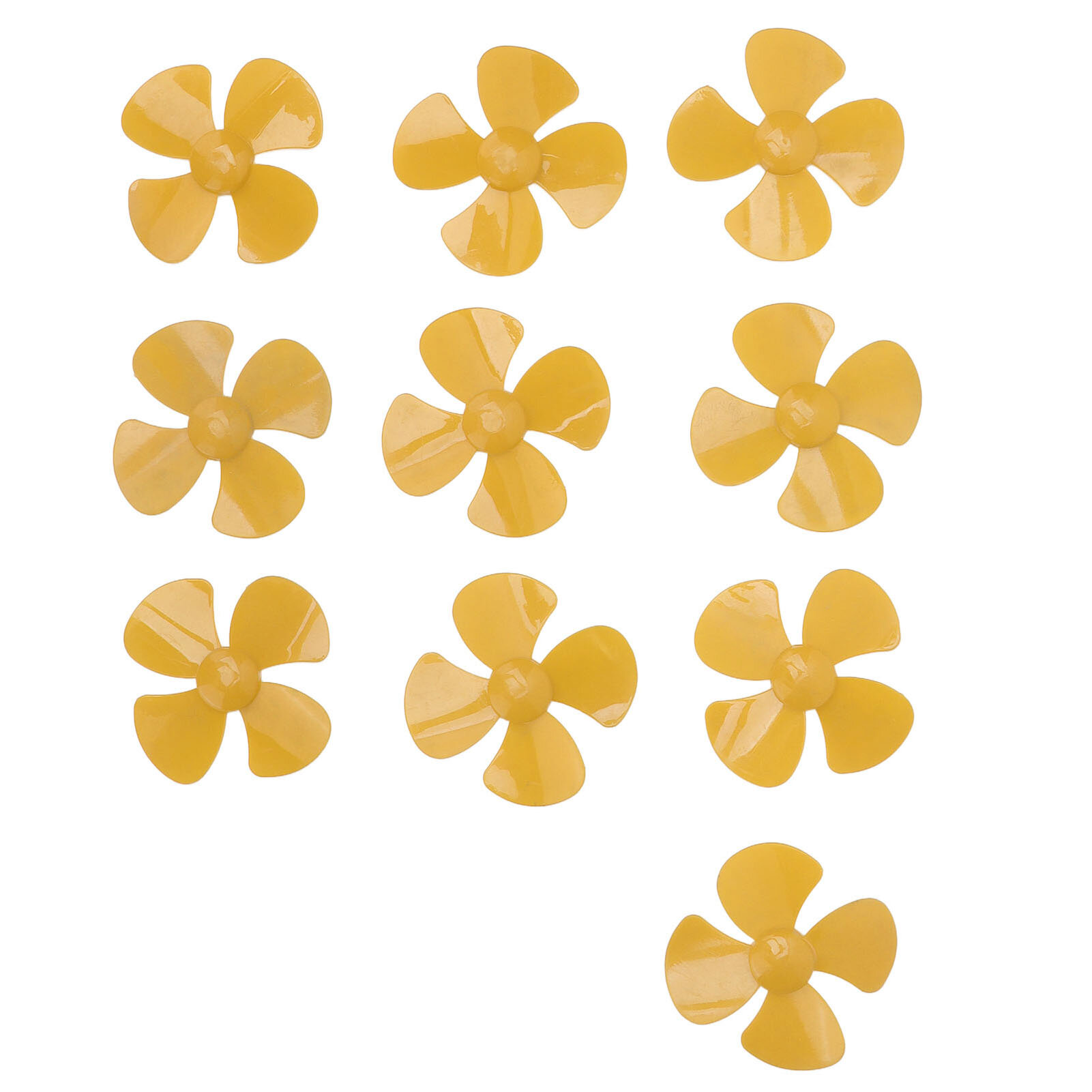 10 шт. пропеллер 80 мм, 4 лопасти, пластик, желтый