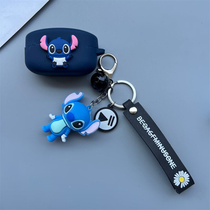 Чехол защитный MyPads для беспроводных наушников Sony WF-1000XM4 с рисунком стич, синий