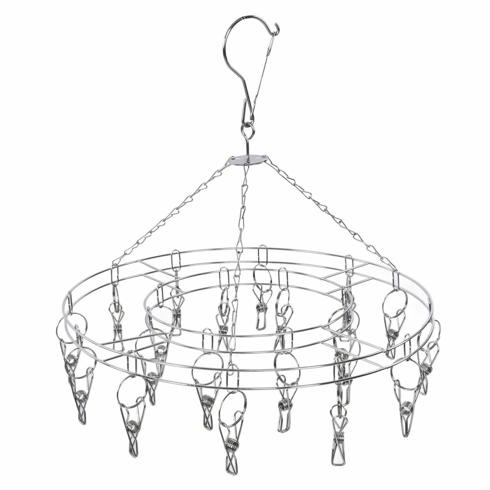 Круглая сушилка для белья из нержавеющей стали, 20 зажимов