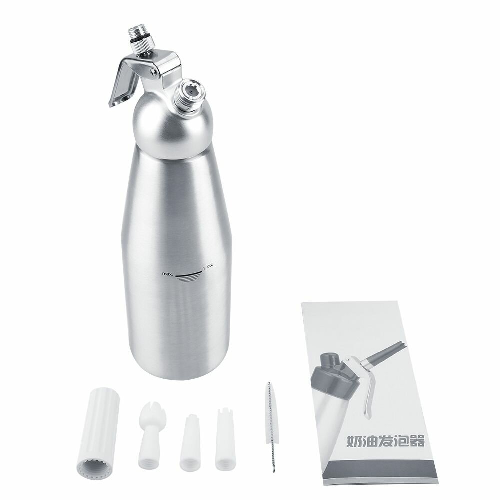 Мини-пенообразователь для крема с алюминиевой головкой, 1000 мл