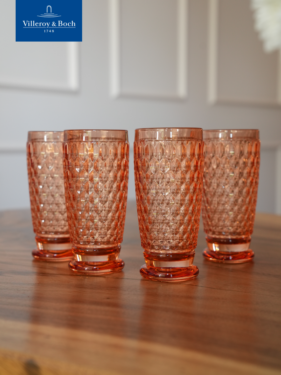 Набор высоких стаканов для воды или сока 400 мл, 4 шт, Boston Apricot, Villeroy & Boch, Хрустальное стекло