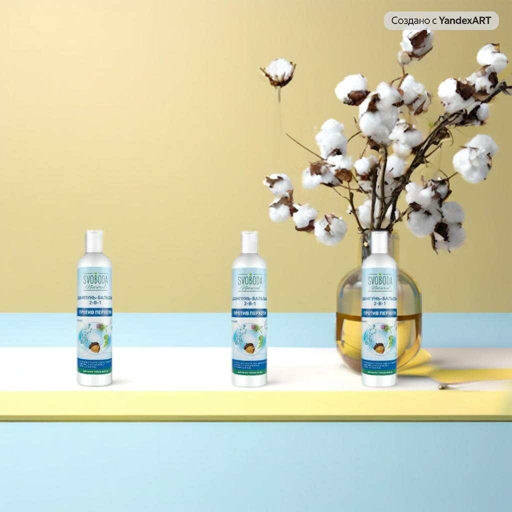 Шампунь-бальзам для волос SVOBODA 2-в-1 против перхоти, 430 мл, 3 шт