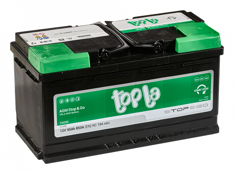 Аккумулятор TOPLA AGM 6СТ-95 обр. (Start-Stop) 353x175x190
