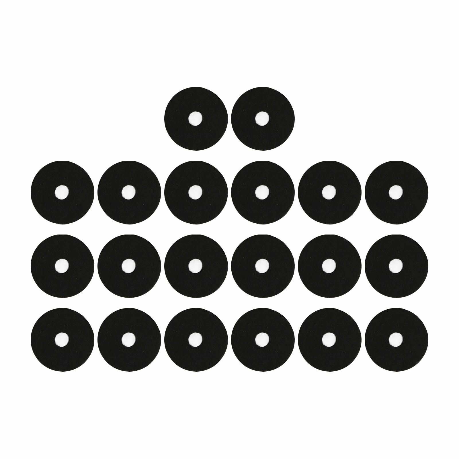 20 шт. фетровые шайбы для барабанных тарелок, нескользящие, 4 см, черные, запасные части для барабанной установки, аксессуары