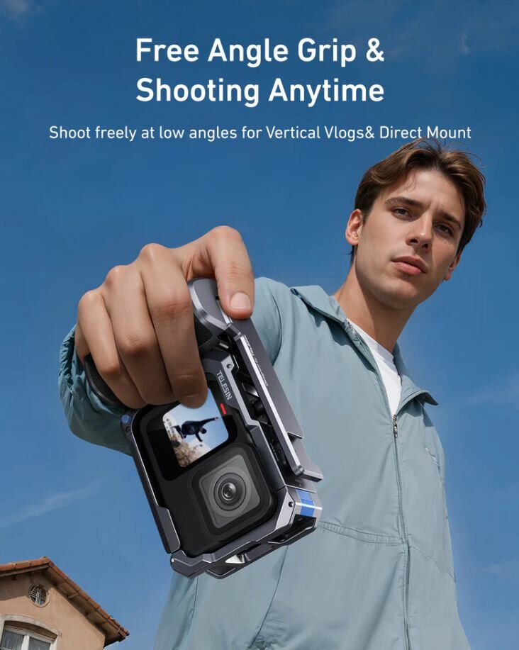 Комплект Telesin StreetGrip рамка + ручка для GoPro 13/12/10/9