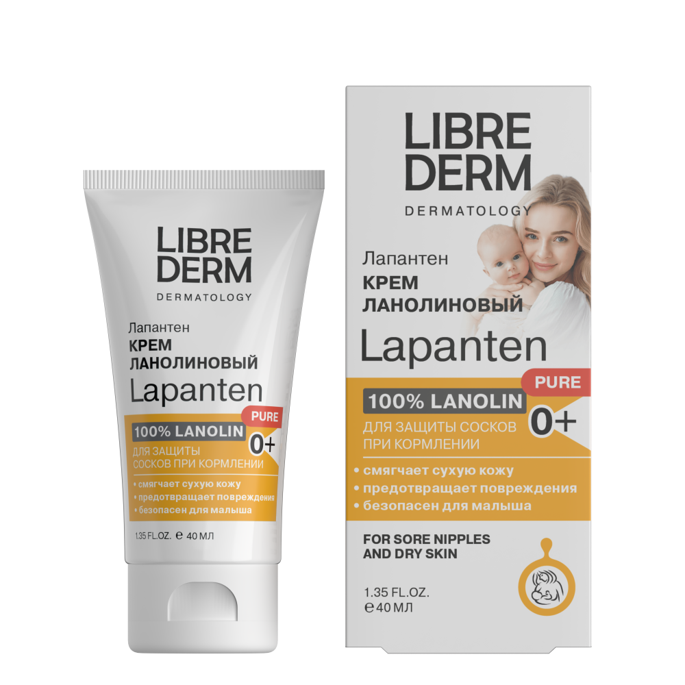 Librederm лапантен крем для гигиенического ухода за сосками кормящих матерей и косметического ухода за кожей младенцев/детей/взрослых ланолиновый 40 м