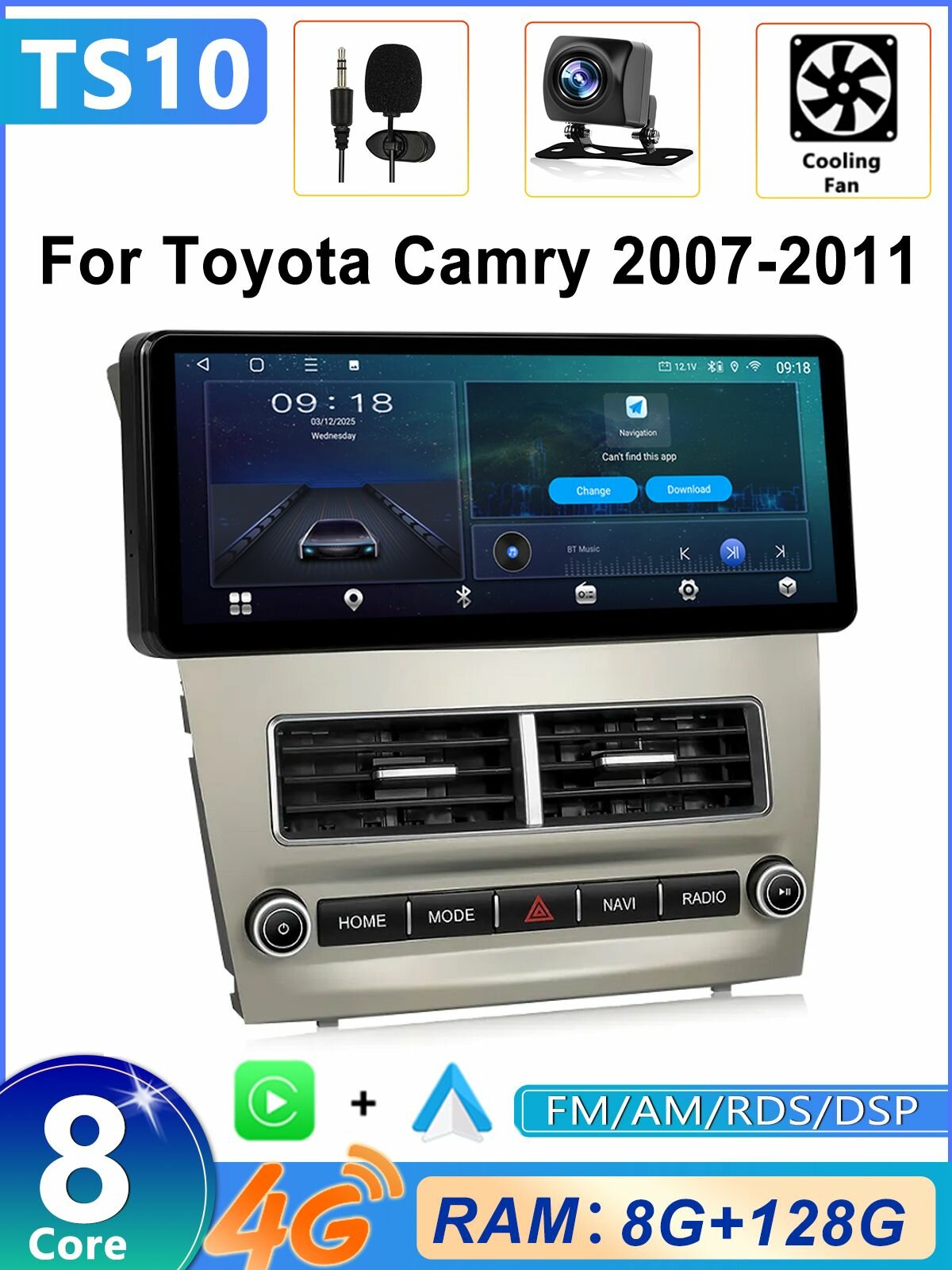 Магнитола Toyota Camry 2006-2011, Carplay, Android,4G, автомагнитола для Тойота Камри