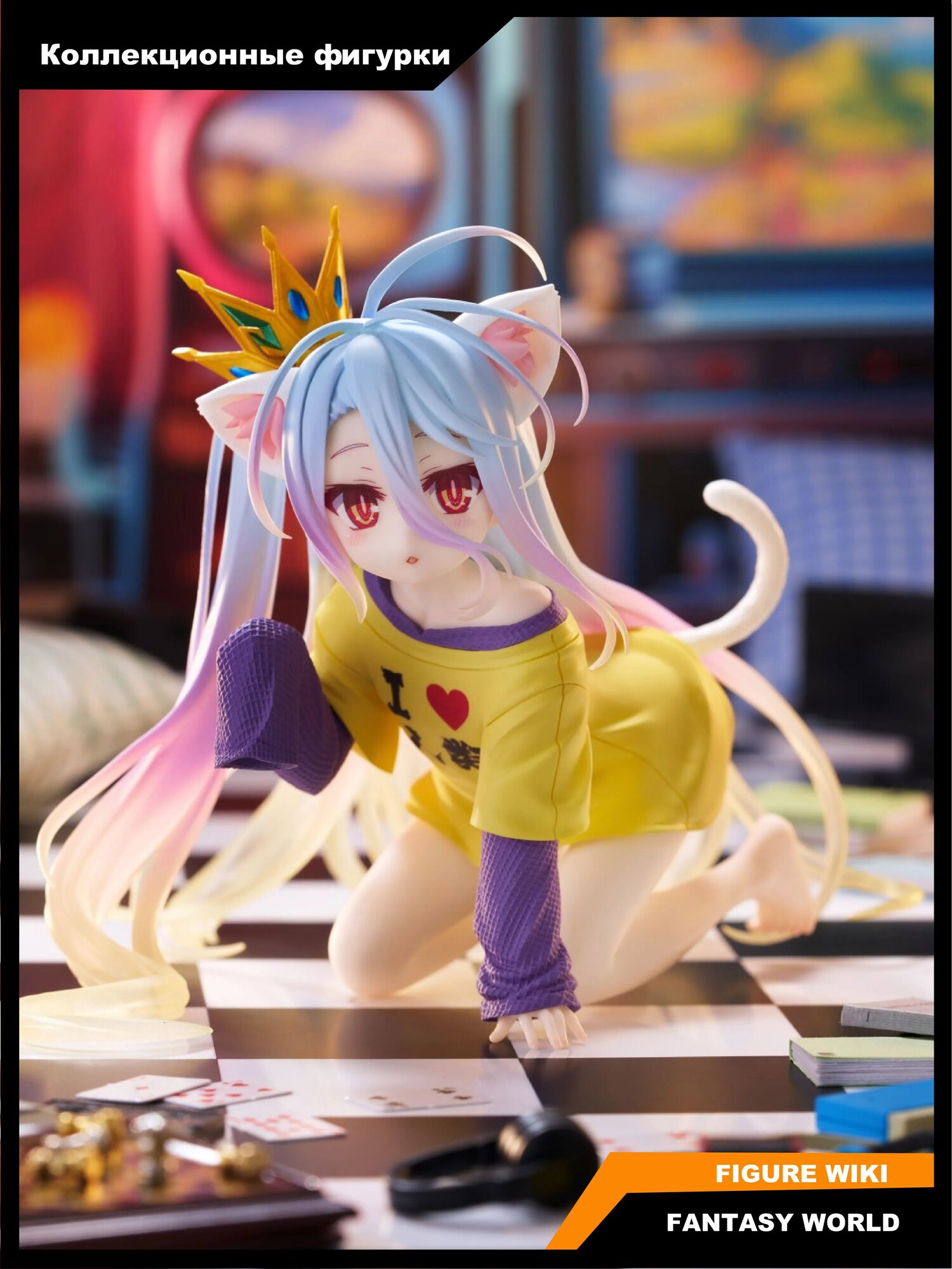 Фигурка Нет игры нет жизни: Начало , Сиро Кошачьи уши TAiTO / Desktop Cute No Game No Life: Shiro Figure