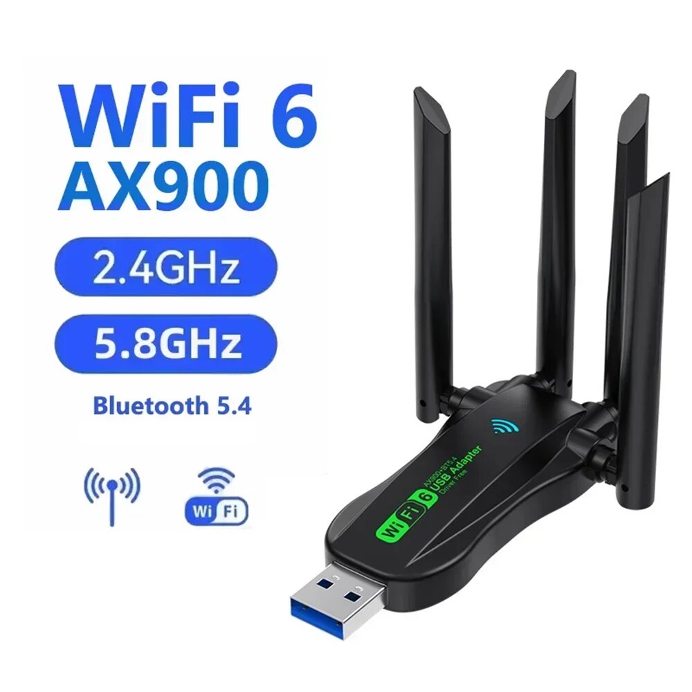 WiFi 6 AX900 USB адаптер Bluetooth 5.4, style 1
