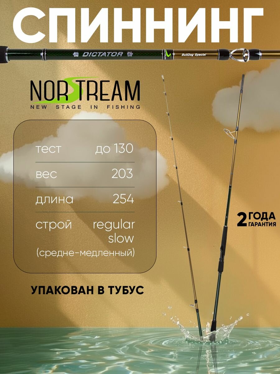 Удилище кастинговое Norstream Dictator Casting DTB-842XH тест до 130 г, 254см