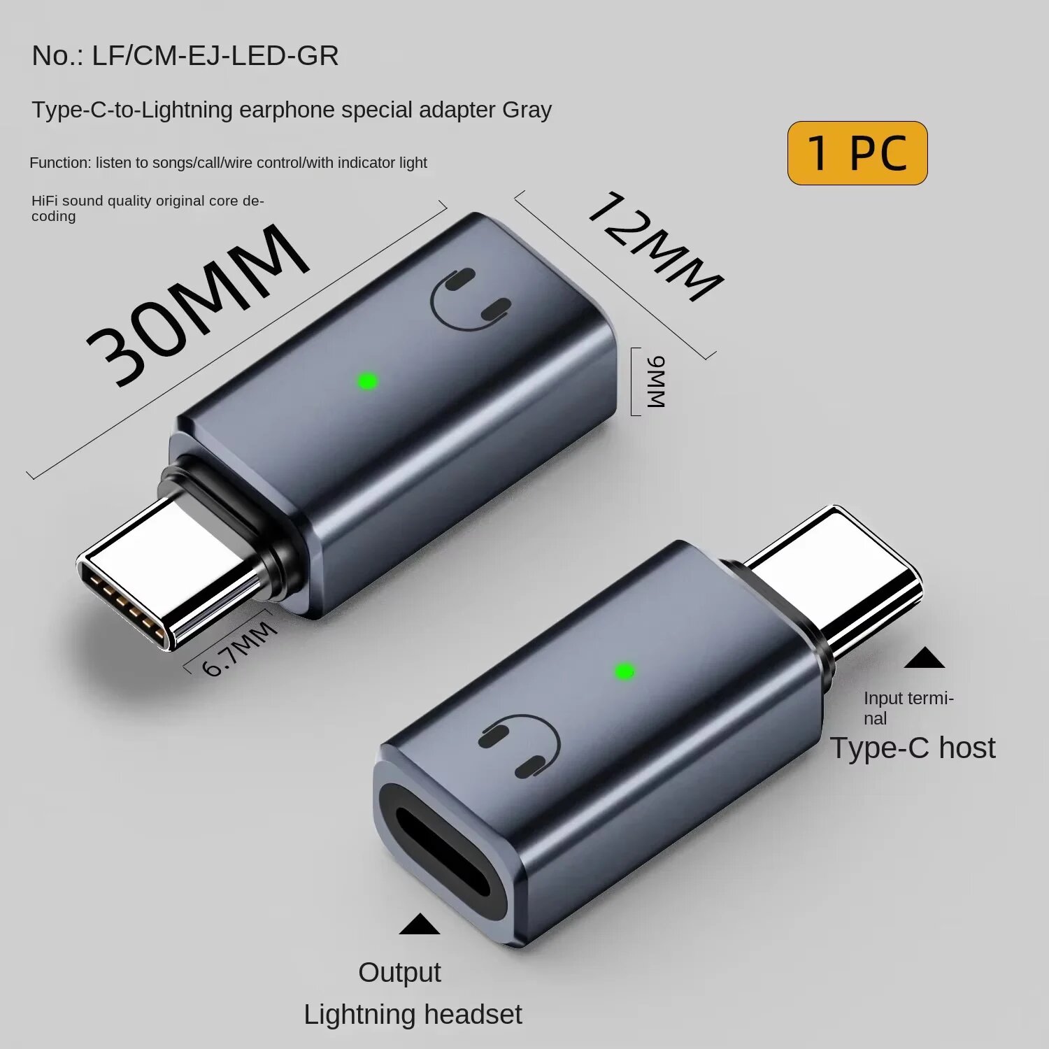 Аудиоадаптер Type-C Для Наушников, Совместимый С iOS, iPhone 16, iPad, Samsung, Lighting RJ HS