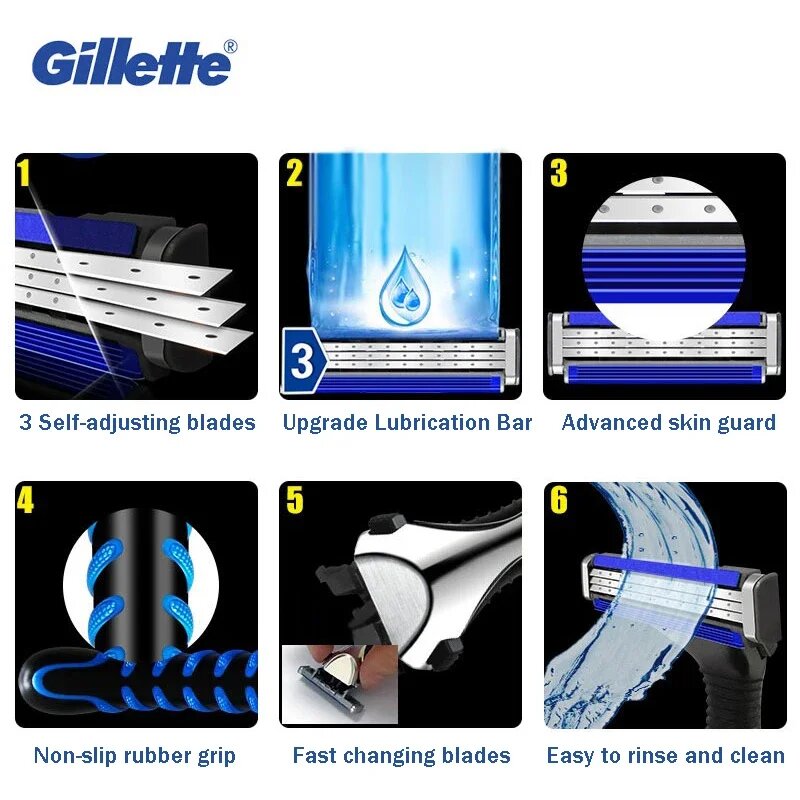 Gillette Vector3 бритва для бритья 7 лезвий — фото 1