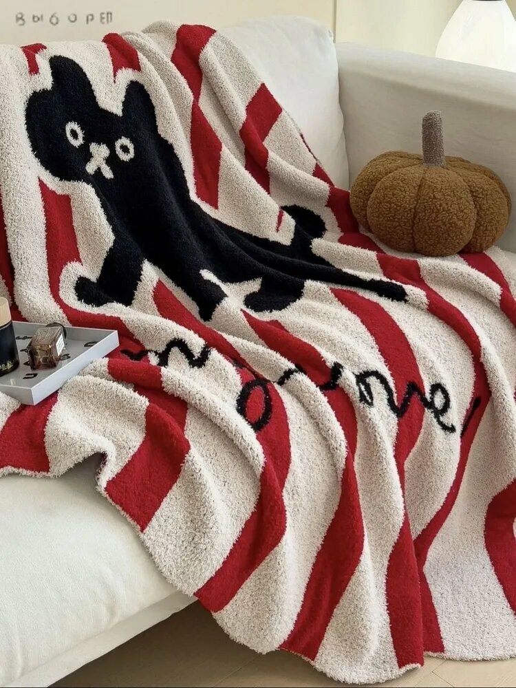 Плед пончо , Шелковый софт, Вязаное одеяло-шаль с одним ворсом，170 см х 130 см