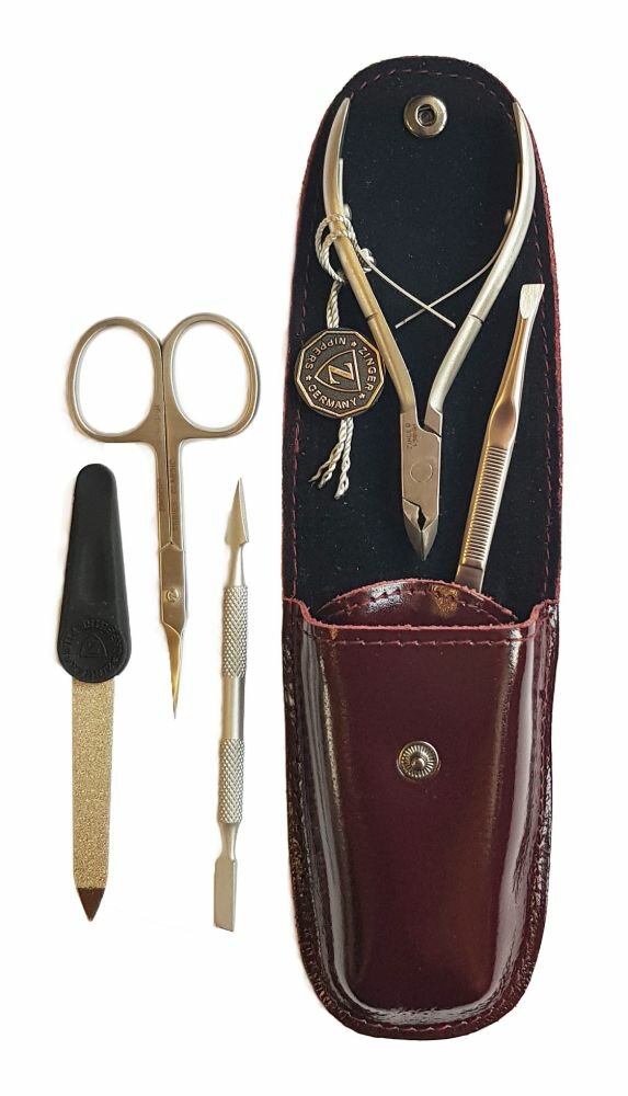 Маникюрный набор Zinger MS-Z2 D-N, 5 предметов, тёмно-коричневый