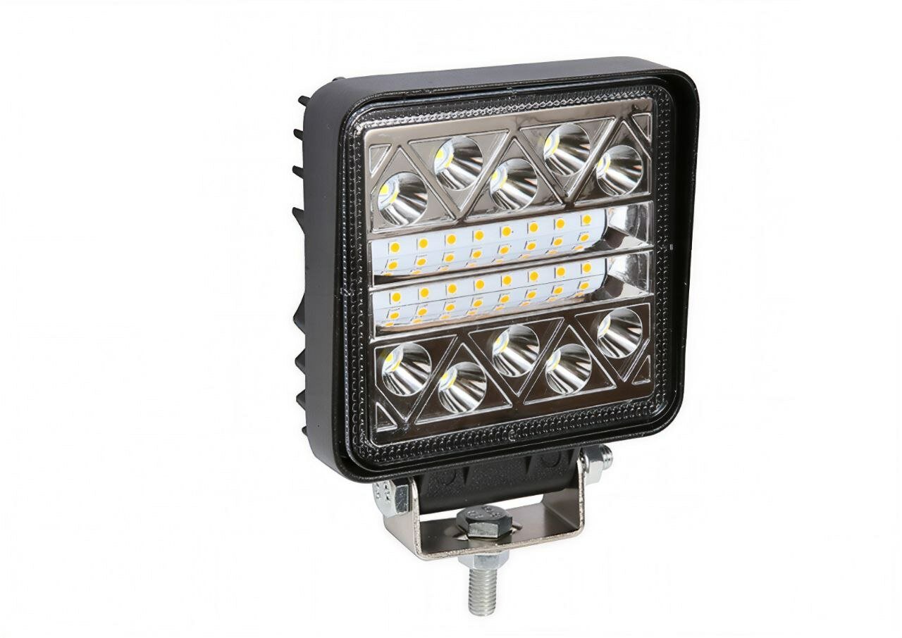 Фара рабочего света диодная 10-30 V (со стробоскопом, желтый цвет) квадратная