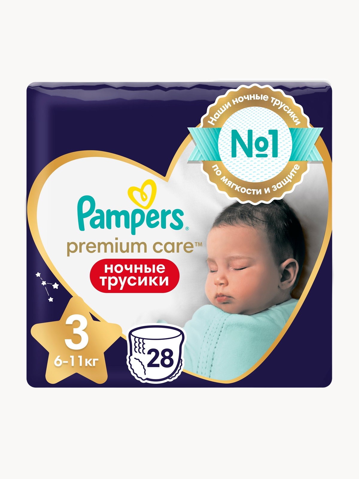 Pampers Premium Care Ночные Трусики Размер 3, 28 Трусиков, 6кг-11кг