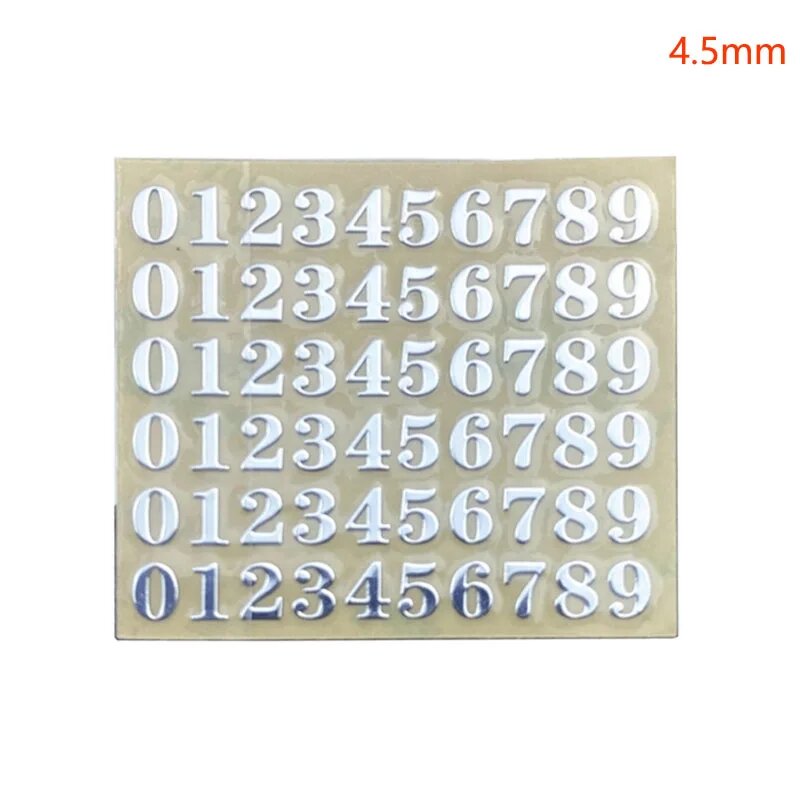 Металлические наклейки цифры 0-9, Style B - 12, 4.5mm