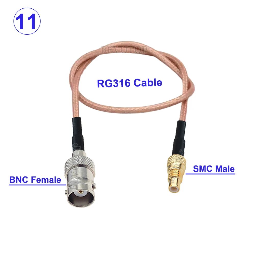 BEVOTOP Кабель BNC-SMC RG316 10-20 см 10CM, BNC F to SMC M
