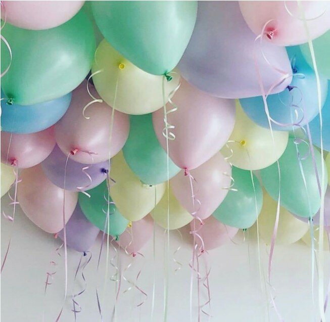 Набор гелиевых воздушных шаров Макаронс ассорти (уже надуты)-15 шт