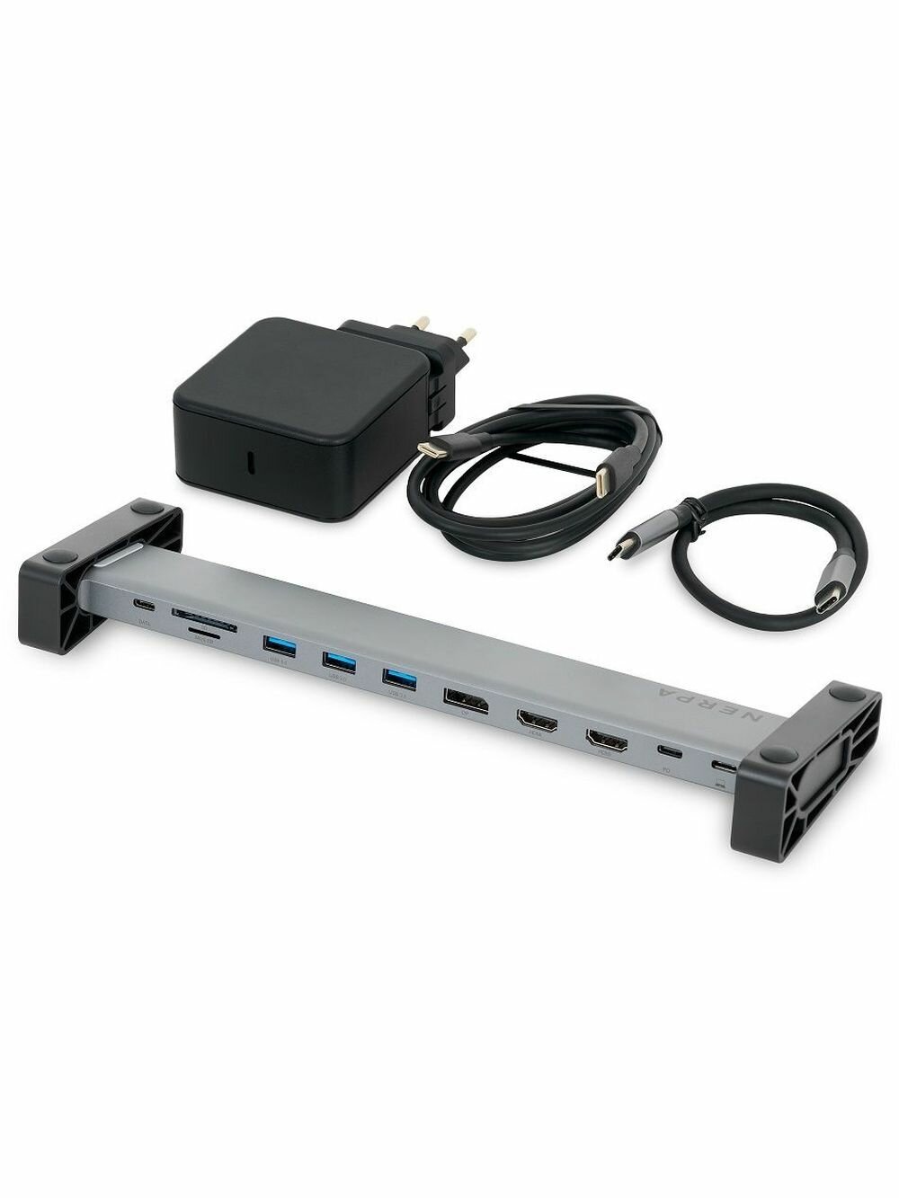 Док-станция для ноутбука NERPA NRP046 12 в 1, USB Type-C, SD/microSD, DP, HDMI, серая