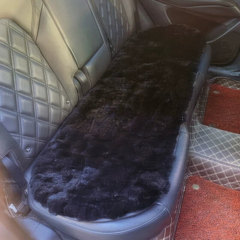 Черный патчворк, заднее сиденье автомобильное сиденье с пряжкой, 45x135 см, зимняя теплая норковая шерсть