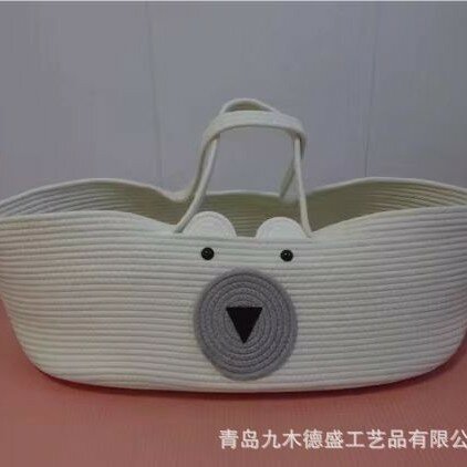 Хлопковая веревочная корзина для младенцев, портативная ручная колыбель, корзина для новорожденных, спальное место для младенцев