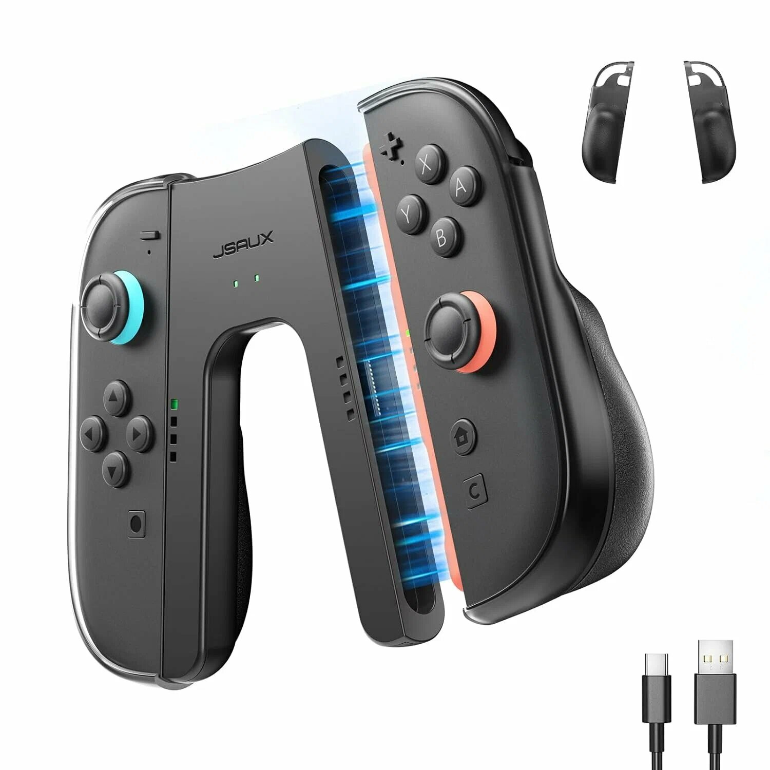 Зарядный держатель Joy-Con с накладками для Switch 2 JSAUX GP0401 JoyVerse c магнитным креплением и кабелем 1,5 м
