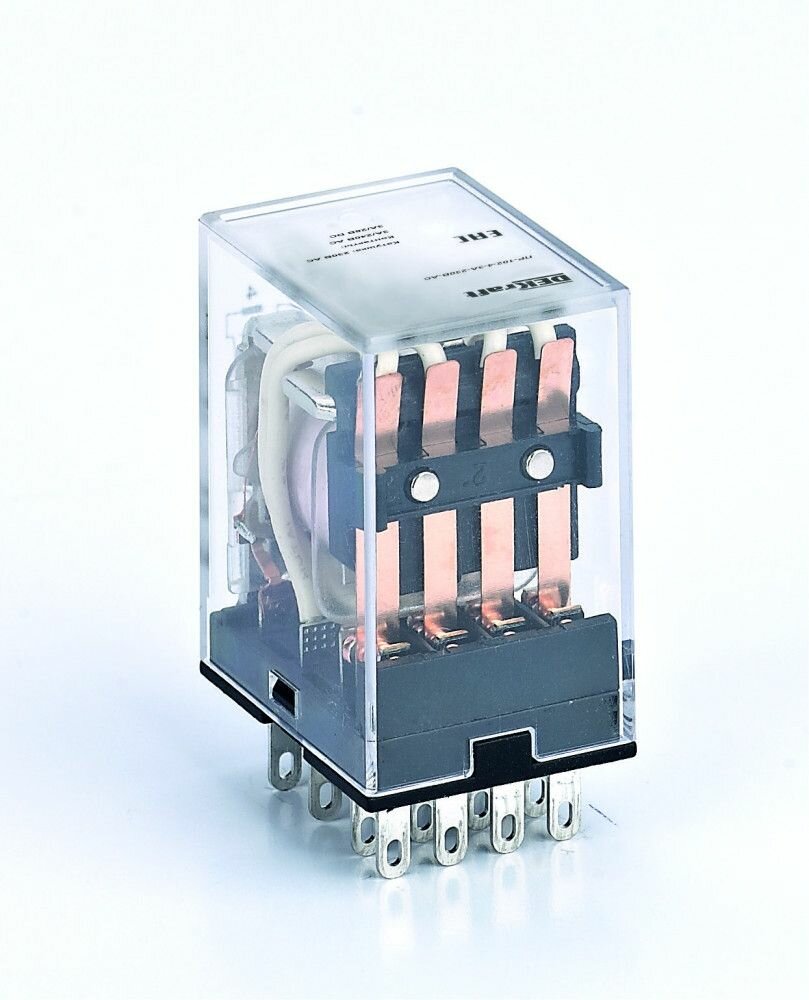 Промежуточное реле DEKraft 4 контакта с LED индикацией 3А 48В DC ПР-102 23808DEK