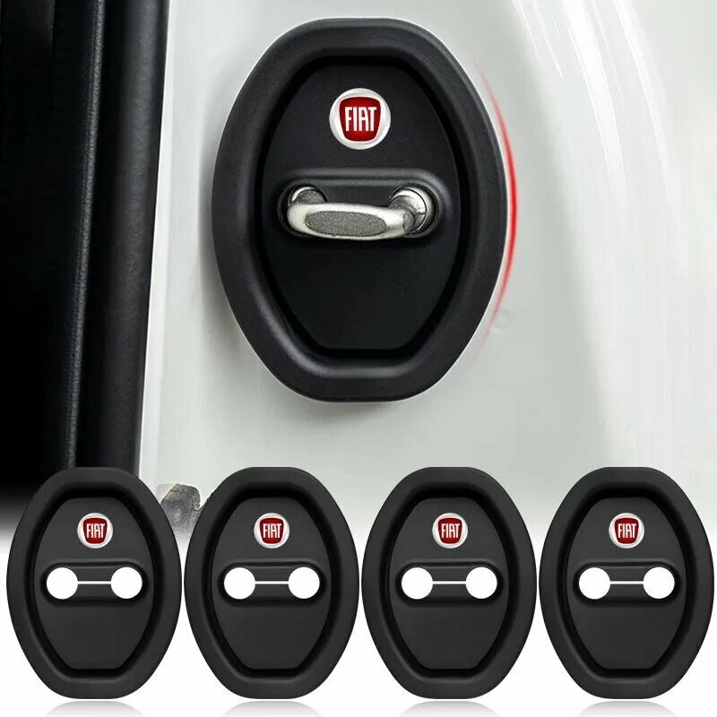4 шт Fiat (фиат) черн силиконовый предохранитель двери автомобиля крышка