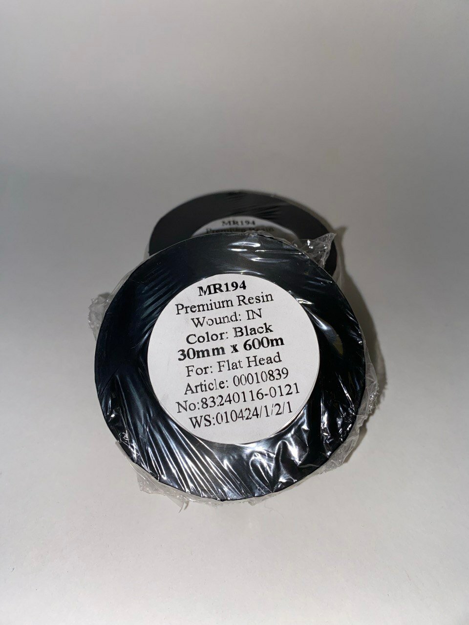 Риббон 30мм х 600м Черный Resin Premium MR194 Смола, вт. 1" IN, 1 рулон