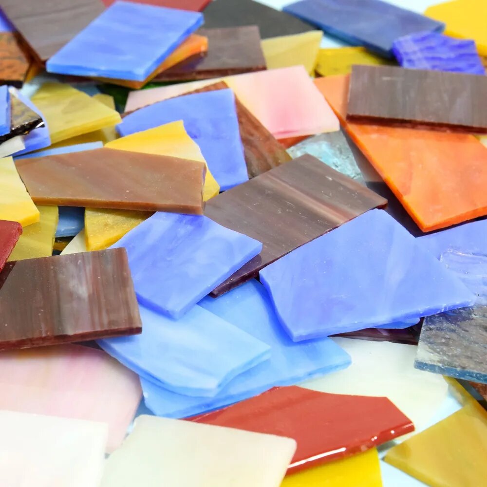 250g Смешанное цветное нерегулярное стекло осколки мозаичное стекло