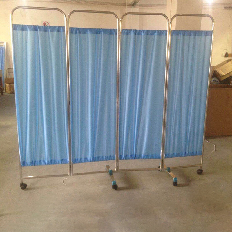 Утолщенный мобильный бесшумный экран из нержавеющей стали, прямая продажа от фабрики, экран для салона красоты, складная перегородка для больницы, колесный экран для клиники