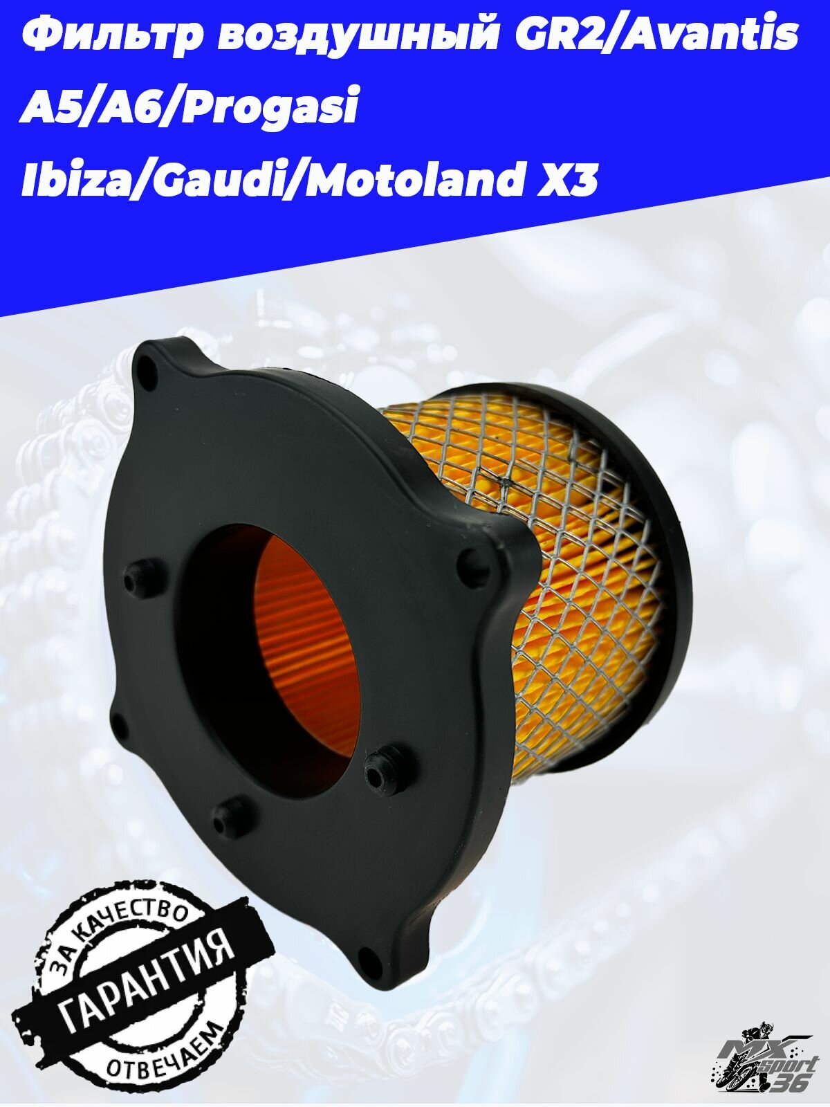 Фильтр воздушный GR2, Avantis A5, A6, Progasi Ibiza, Gaudi, Motoland X3, PWR FR, BRZ X6 PR300