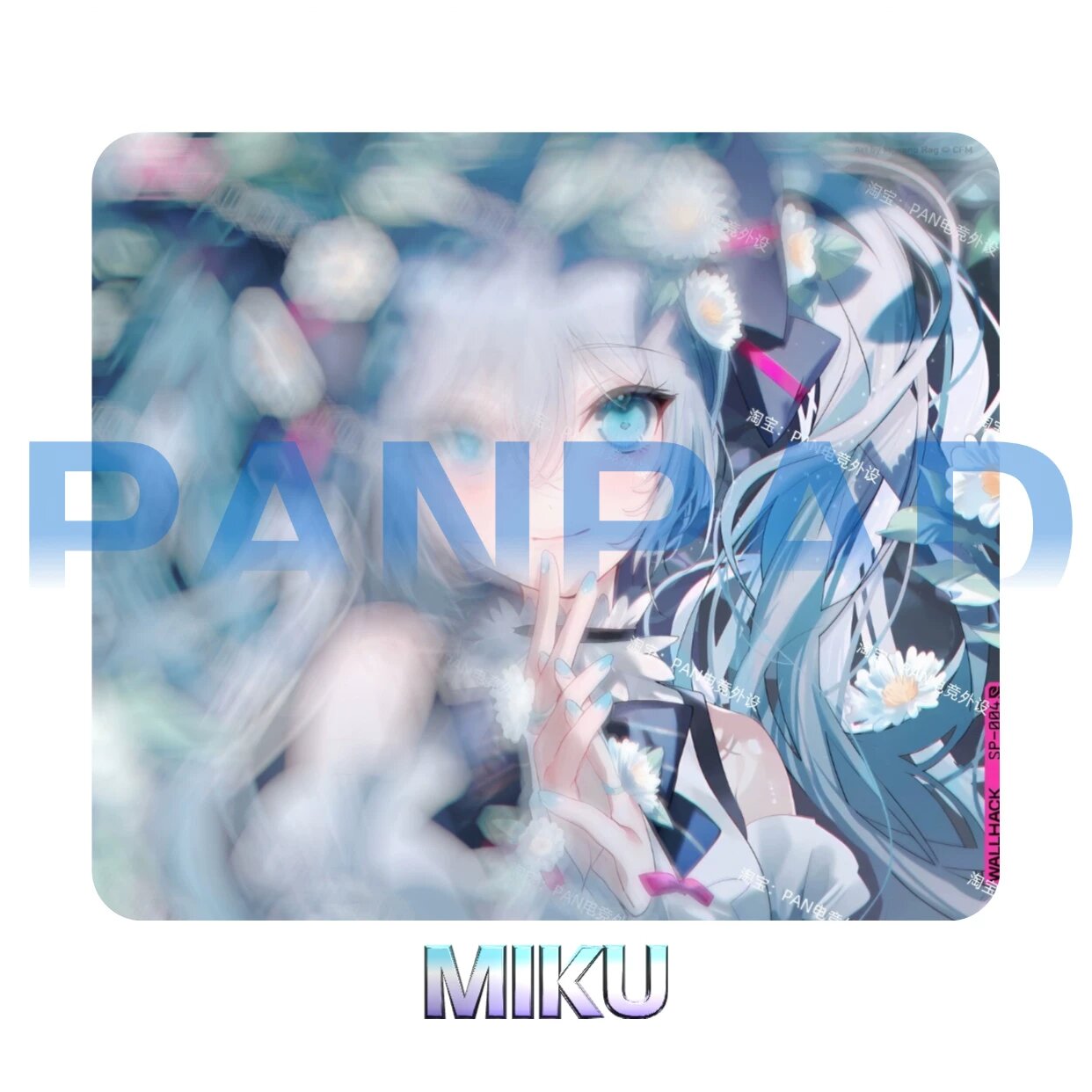 Коврик для мыши WALLHACK Hatsune Miku 4.0 Limited Edition из закаленного стекла, гладкая стеклянная поверхность,