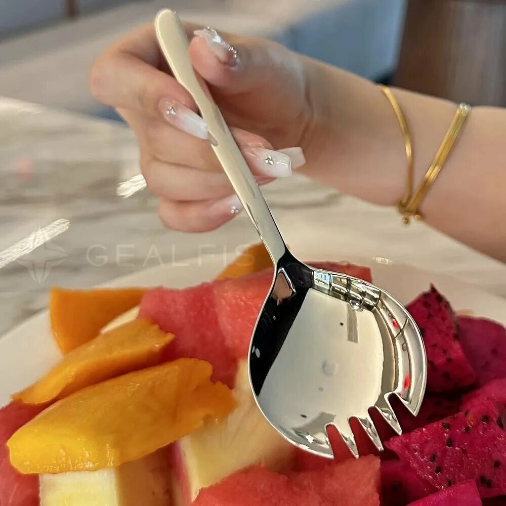 Набор вилка и ложка для салата 2 предм. серебристый