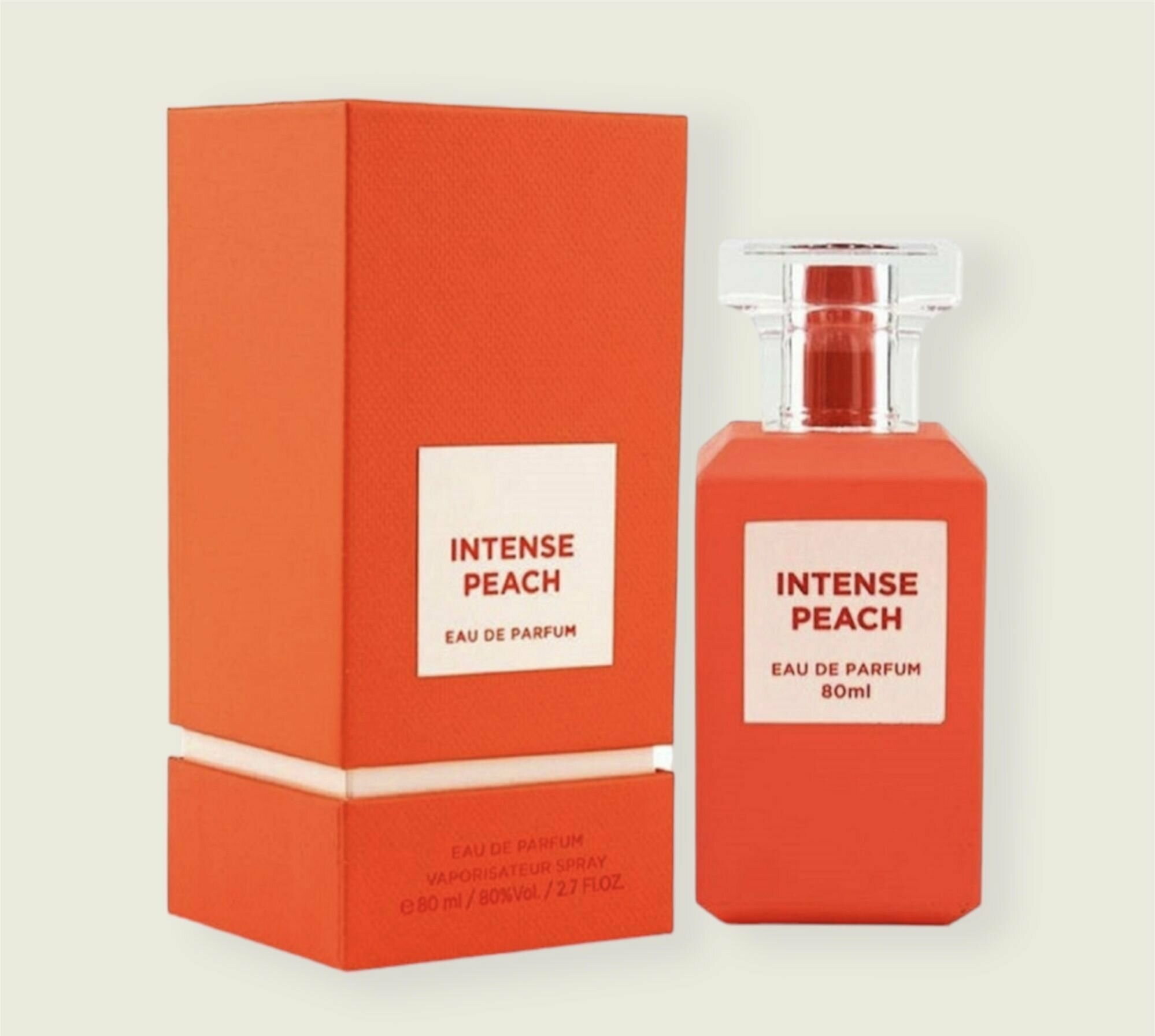 Парфюмерная вода Fragrance World "Intense Peach", мужская, цитрусовые, фруктовые, гурманские, восточные ноты